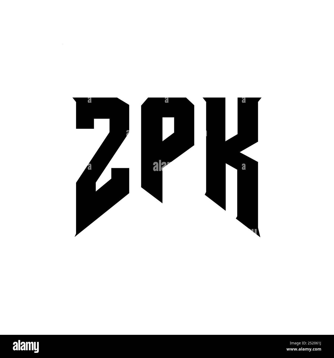 ZPK letter logo design for technology company. ZPK logo design black and white color combination ...