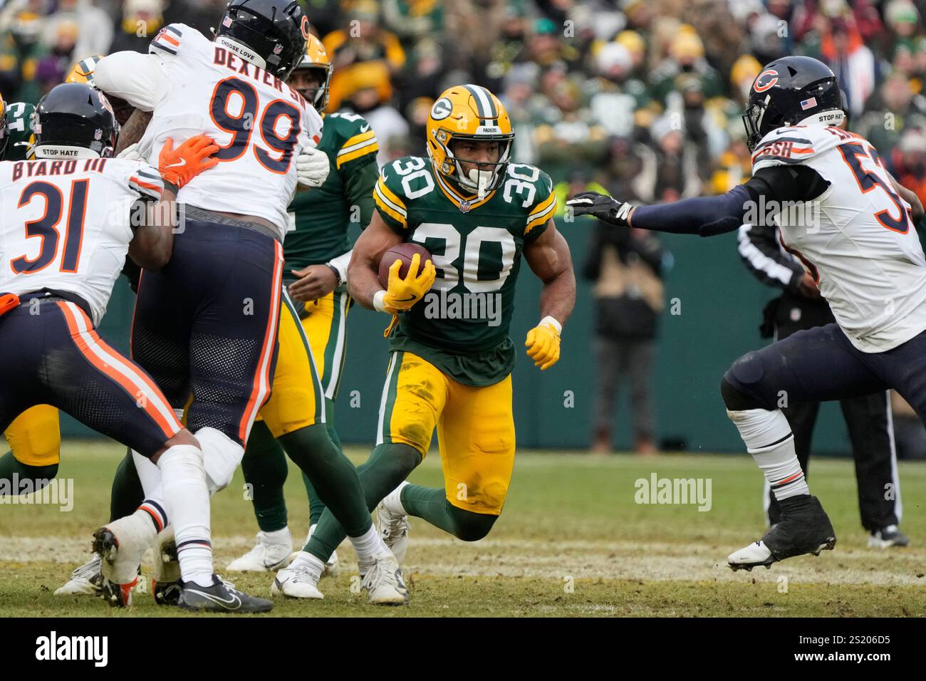Green Bay Packers running back Chris Brooks (30) runs against the ...