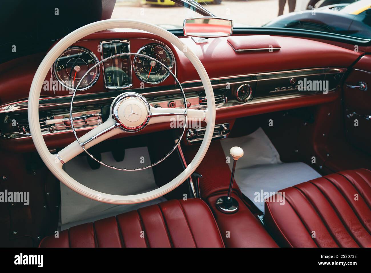 Interior of a Mercedes Benz 300 SL at the Concours of Elegance 2024 ...