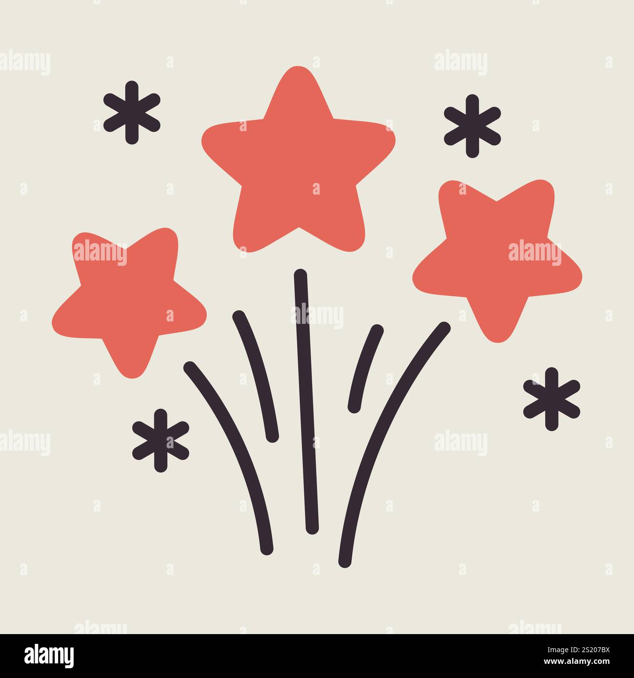 Fireworks explosion splash with stars vector icon. Winter sign. Graph ...