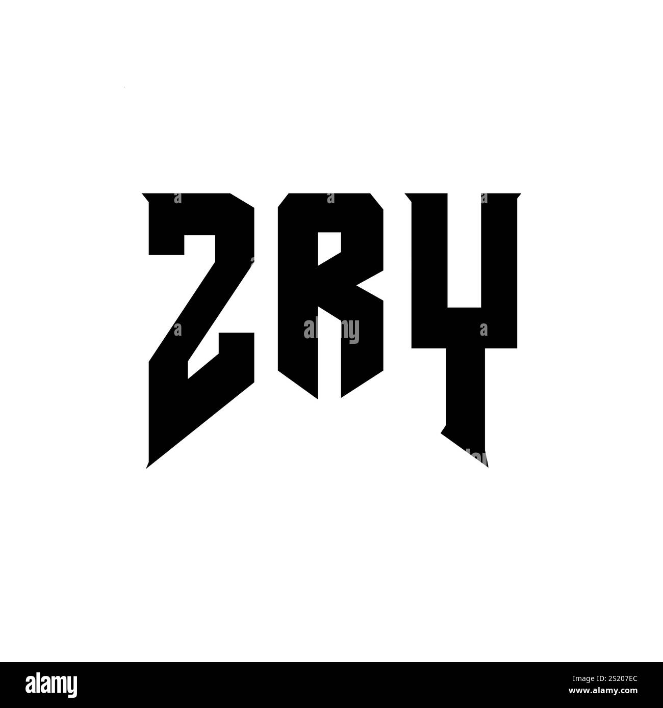 ZRY letter logo design for technology company. ZRY logo design black and white color combination ...