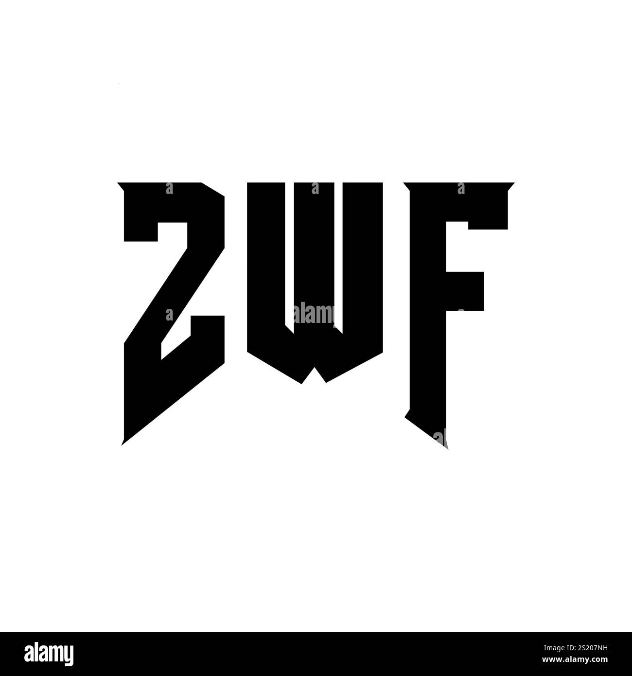 ZWF letter logo design for technology company. ZWF logo design black ...