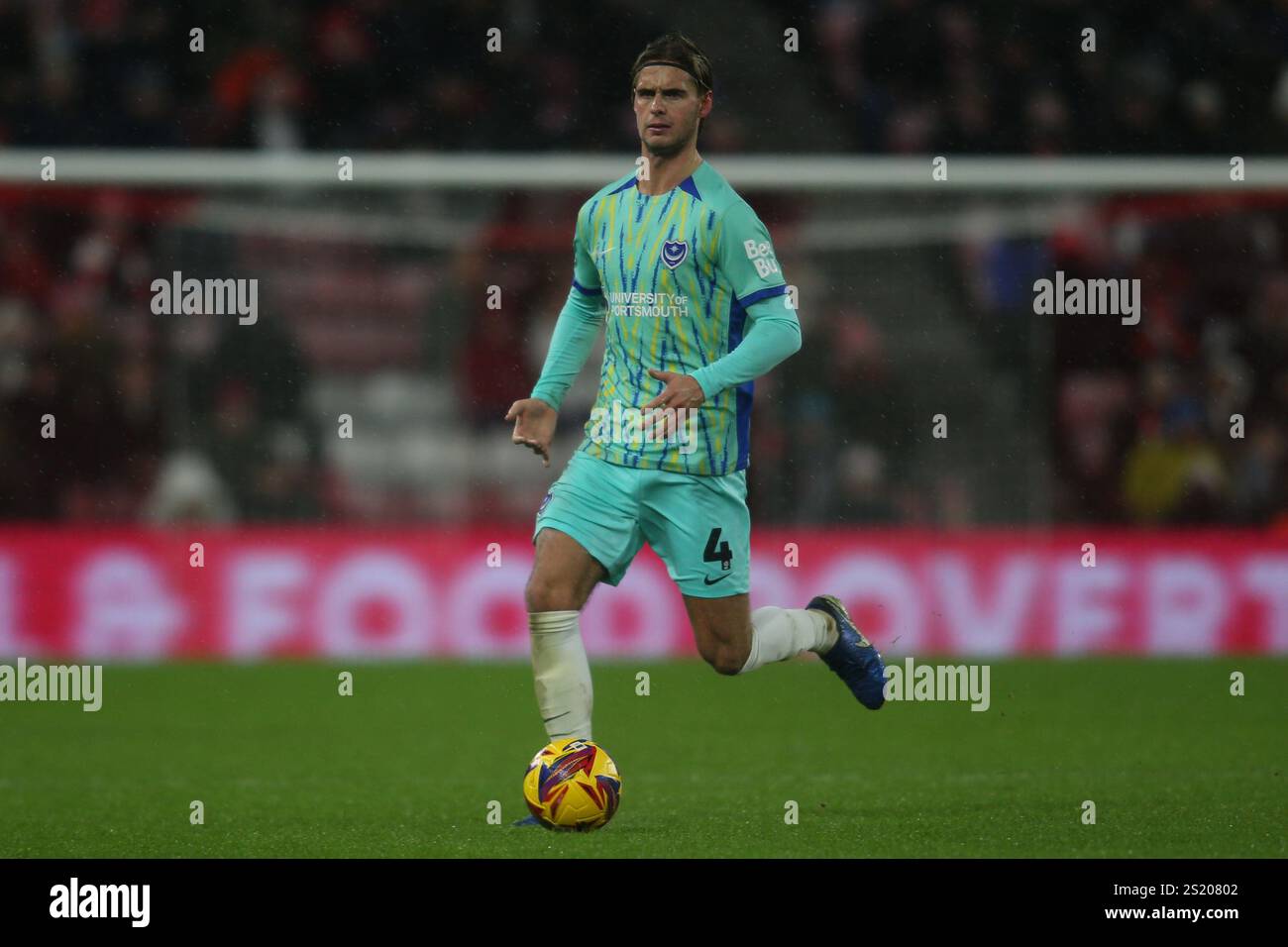 Portsmouth's Ryley Towler during the Sky Bet Championship match between ...