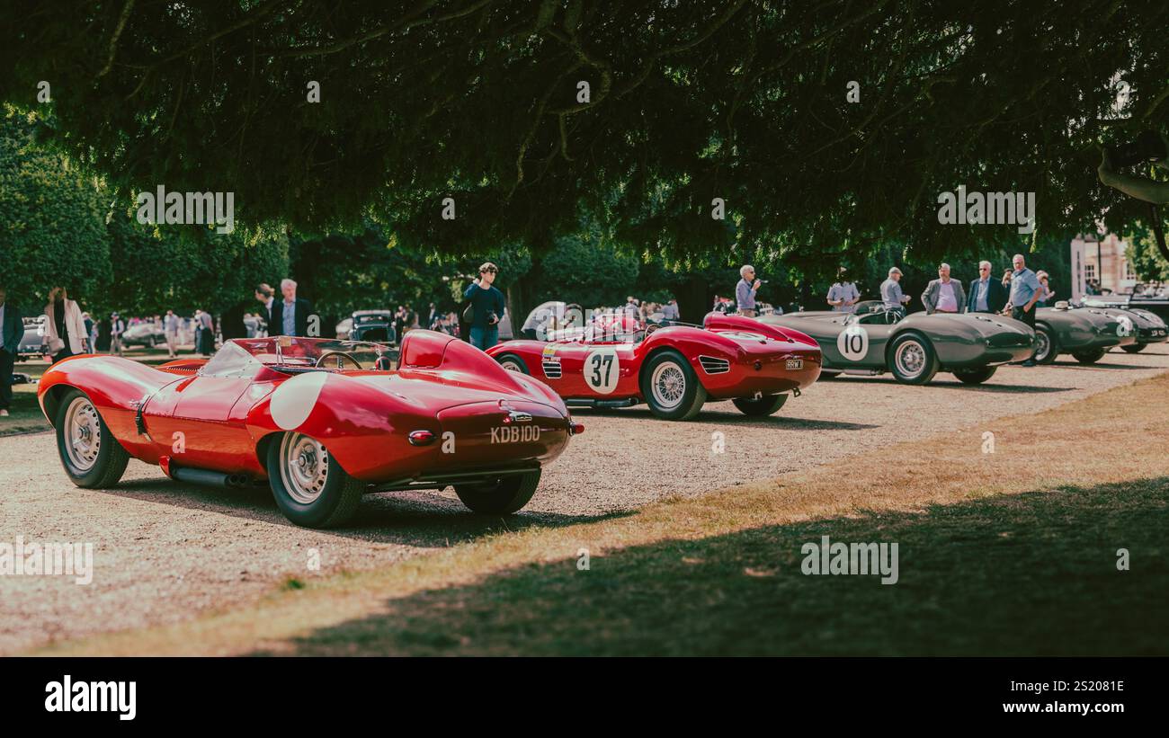 A line of classic race cars at the Concours of Elegance 2024, Hampton ...