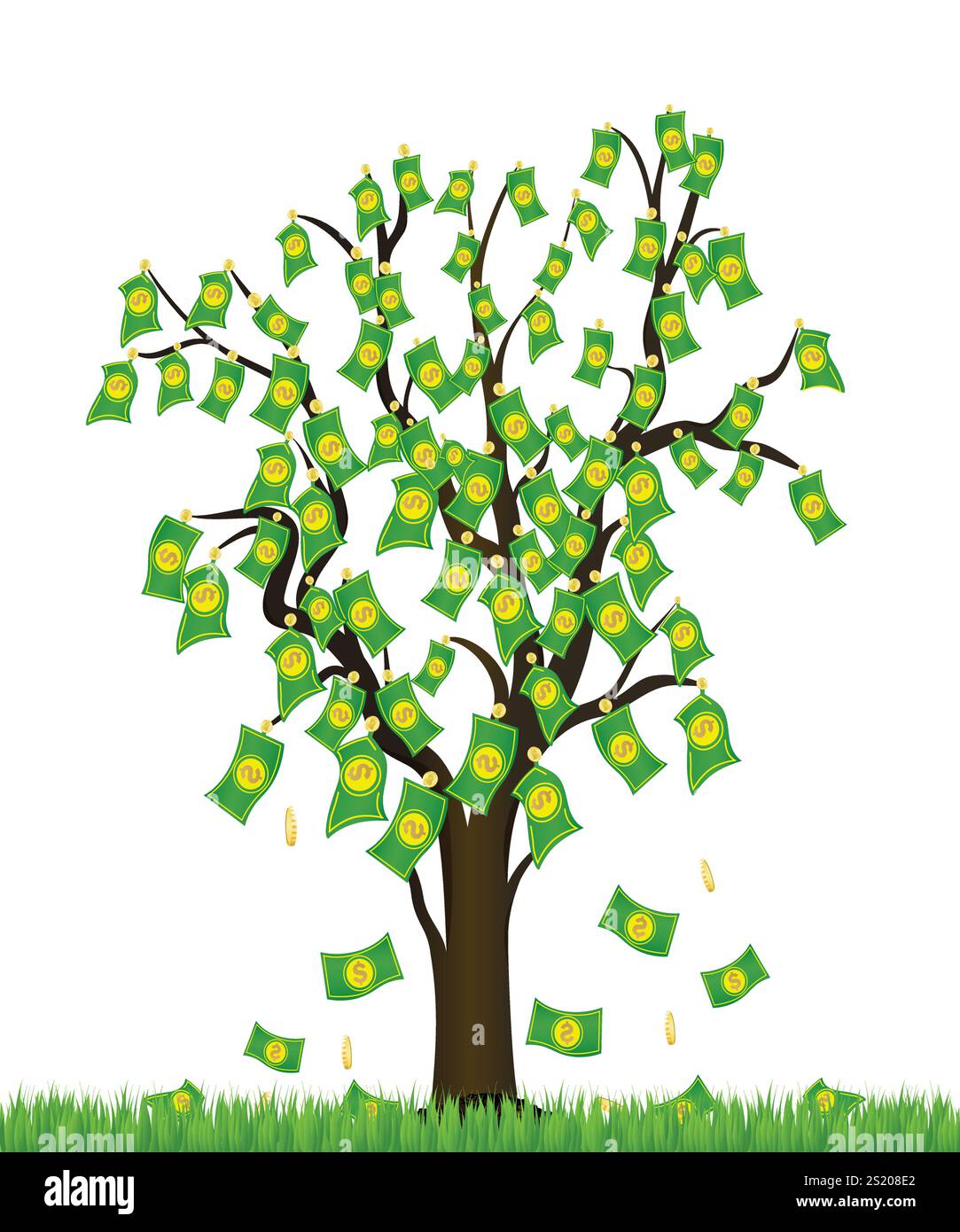 Vector tree overgrown with money. Business success. EPS 10 Stock Vector ...