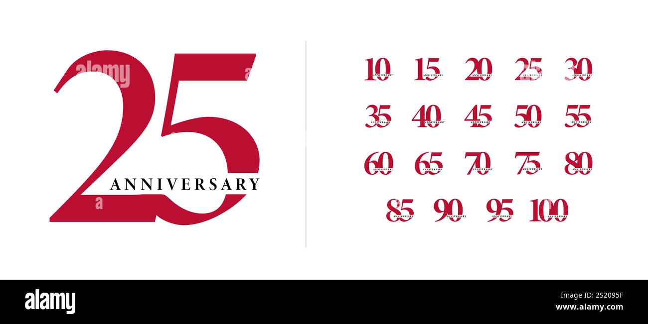 Sophisticated red anniversary typography with classic styling for ...