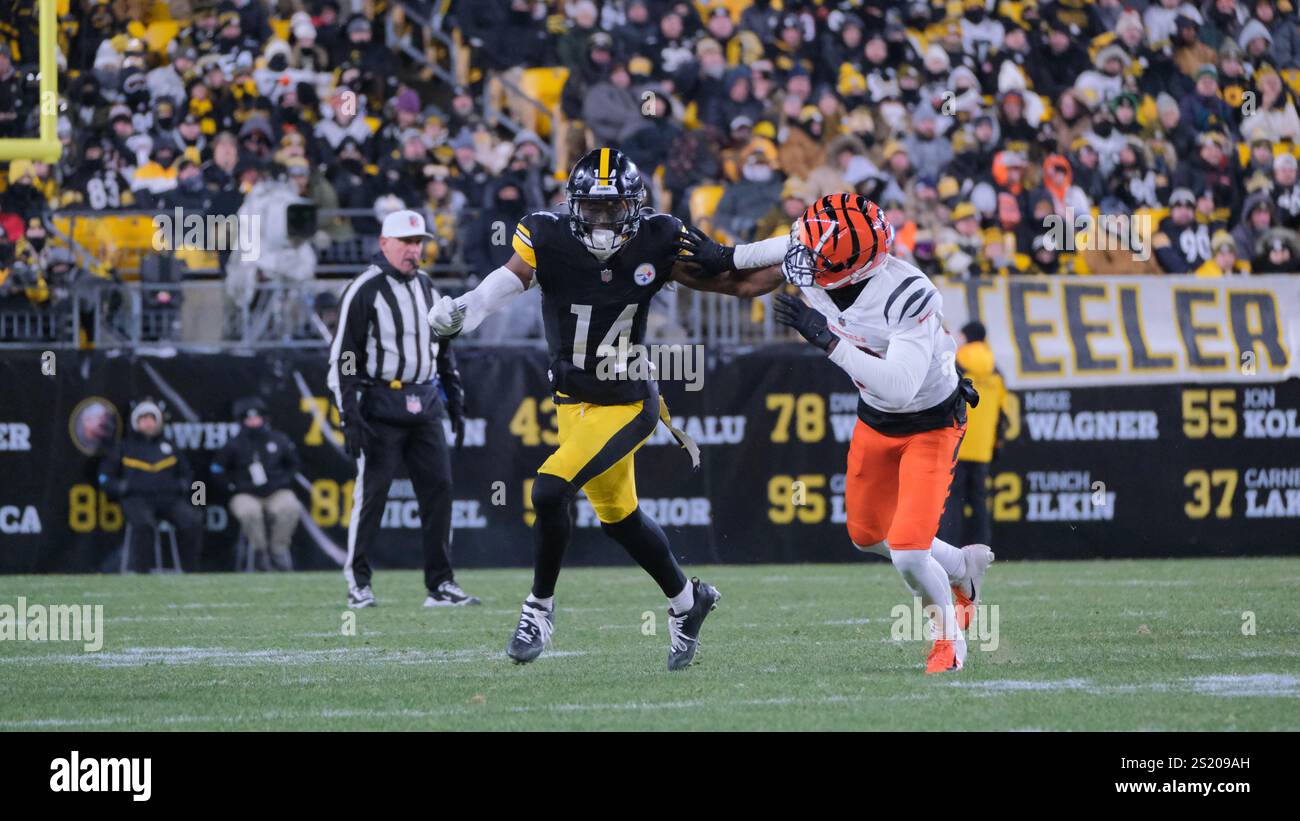 January 04, 2025: George Pickens #14 during the Steelers vs Bengals in ...