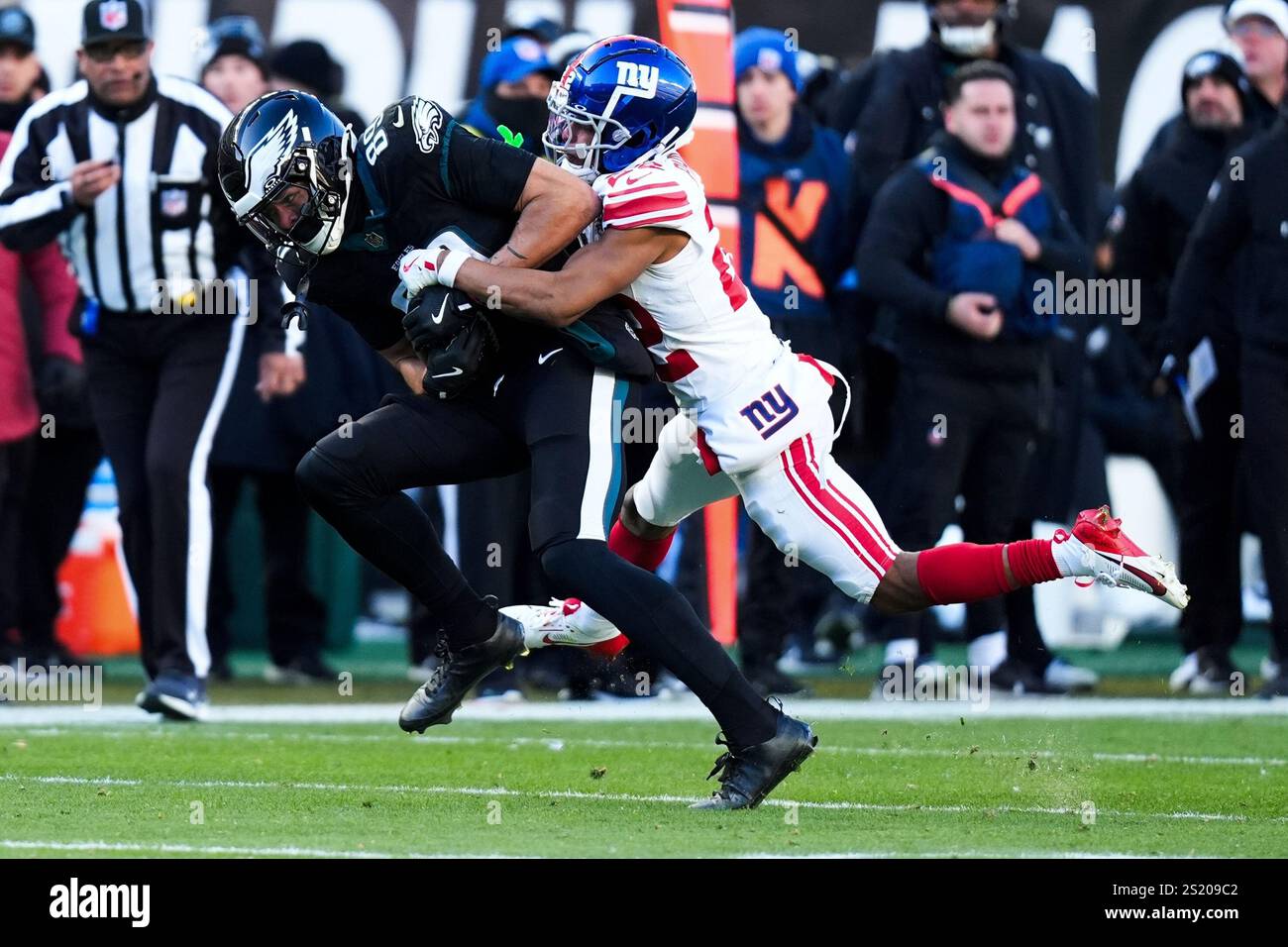 Philadelphia Eagles wide receiver Johnny Wilson (89) is stopped by New ...
