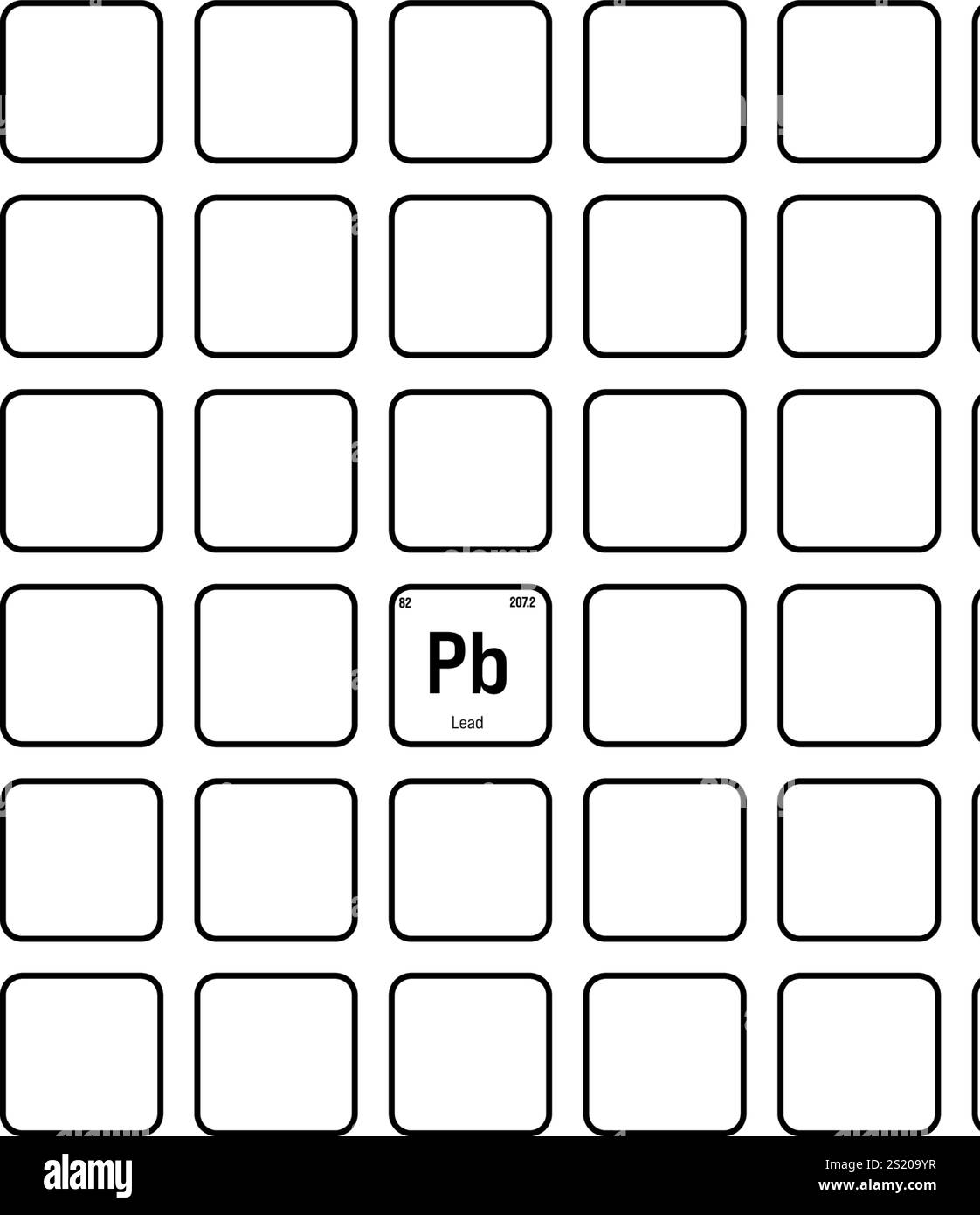 Lead, Pb, periodic table element with name, symbol, atomic number and ...