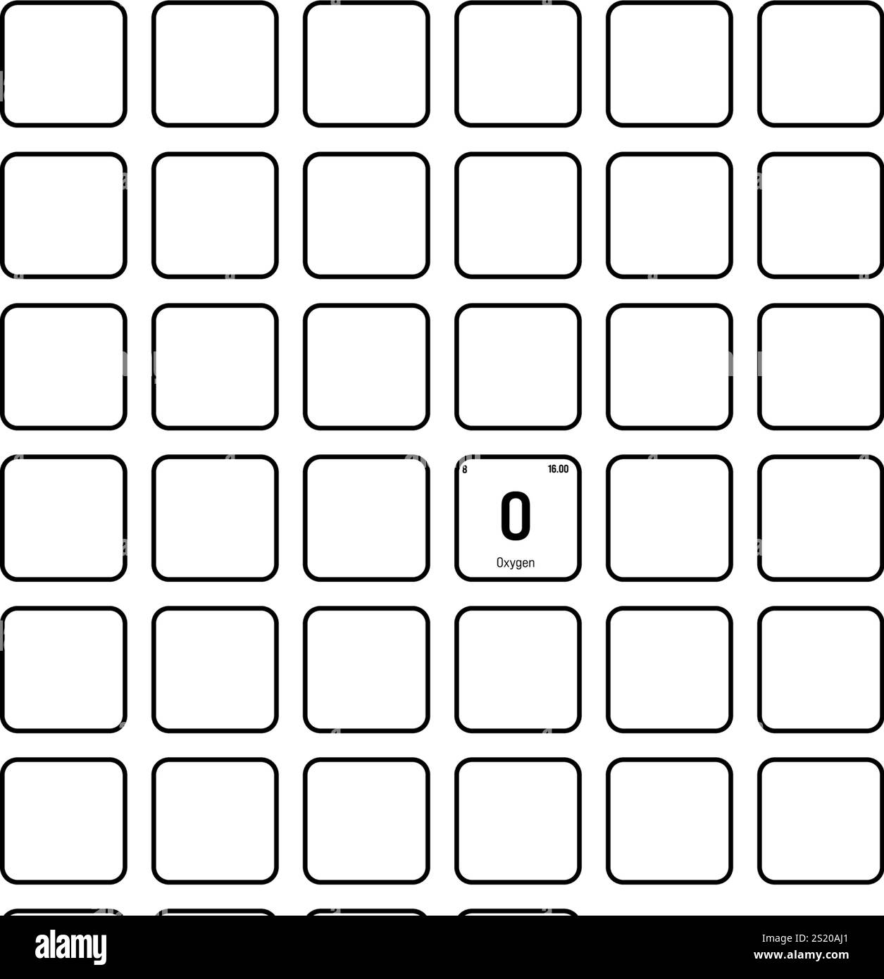 Oxygen, O, periodic table element with name, symbol, atomic number and ...