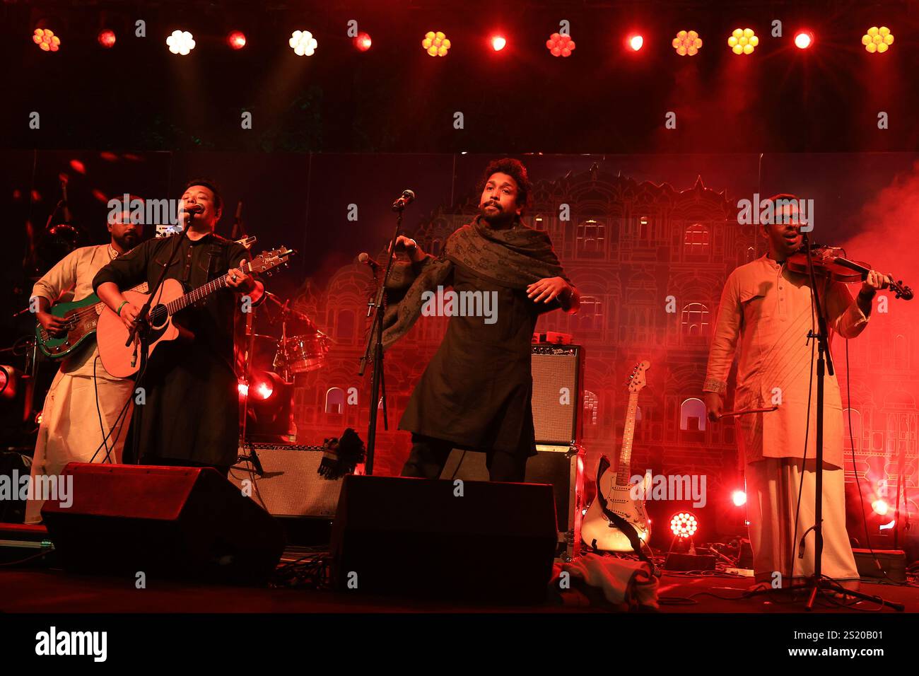 Neeraj Arya and other artists of the Kabir Cafe musical band perform ...