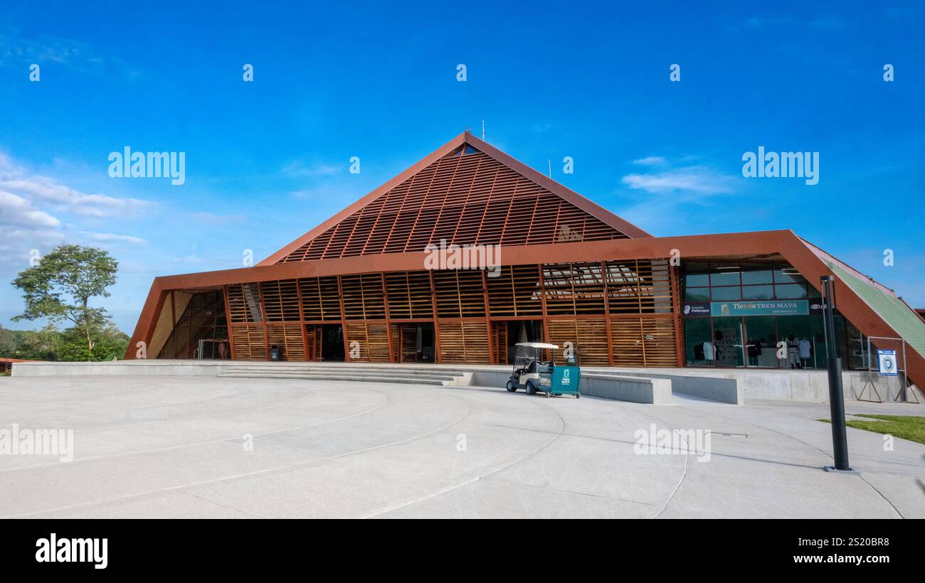 Palenque, Chiapas, Mexico, Wooden Architecture of Palenque station of ...