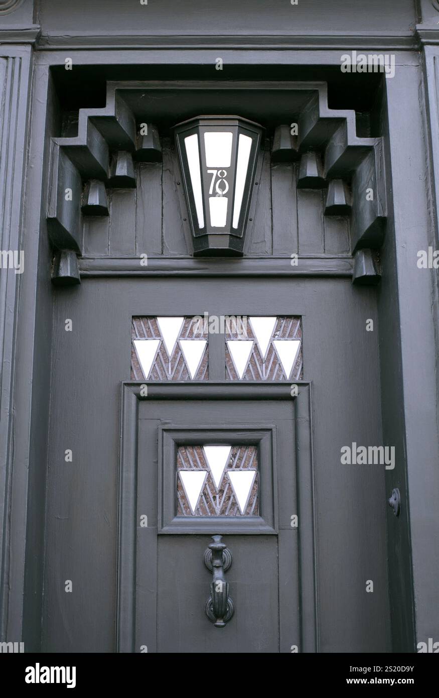 The front door of 78 Derngate, Northampton, a house redesigned by ...