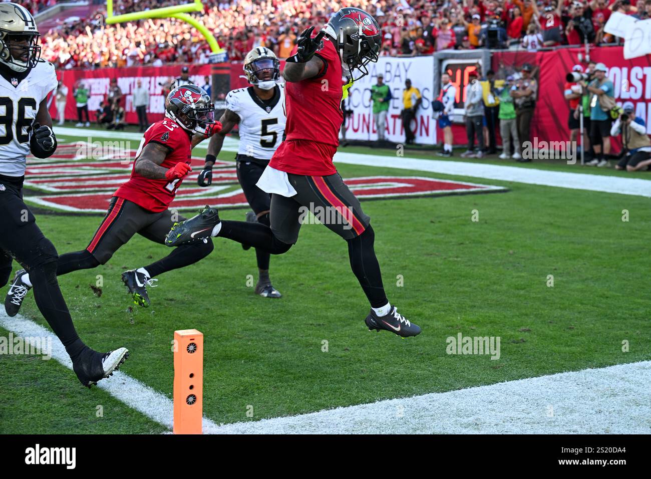 Tampa Bay Buccaneers running back Bucky Irving scores a touchdown ...