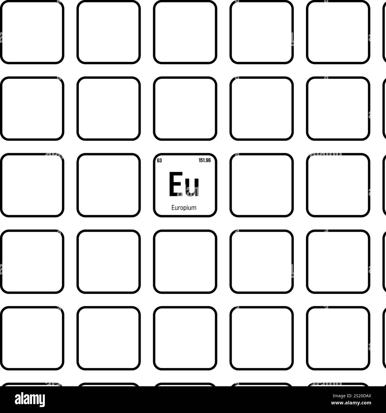 Einsteinium, Es, periodic table element with name, symbol, atomic ...
