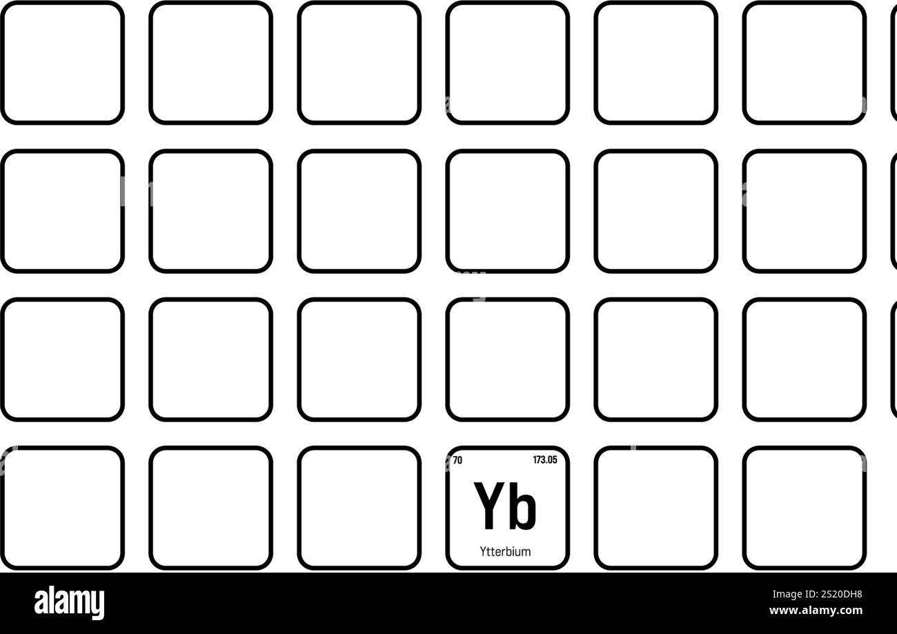 Ytterbium, Yb, periodic table element with name, symbol, atomic number ...