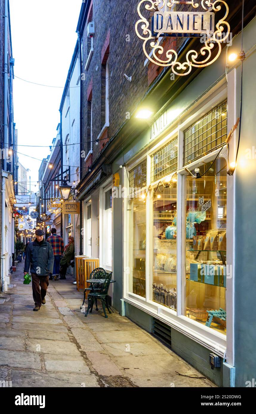 Show window in Brewers Lane, a narrow shopping street in Richmond Upon ...