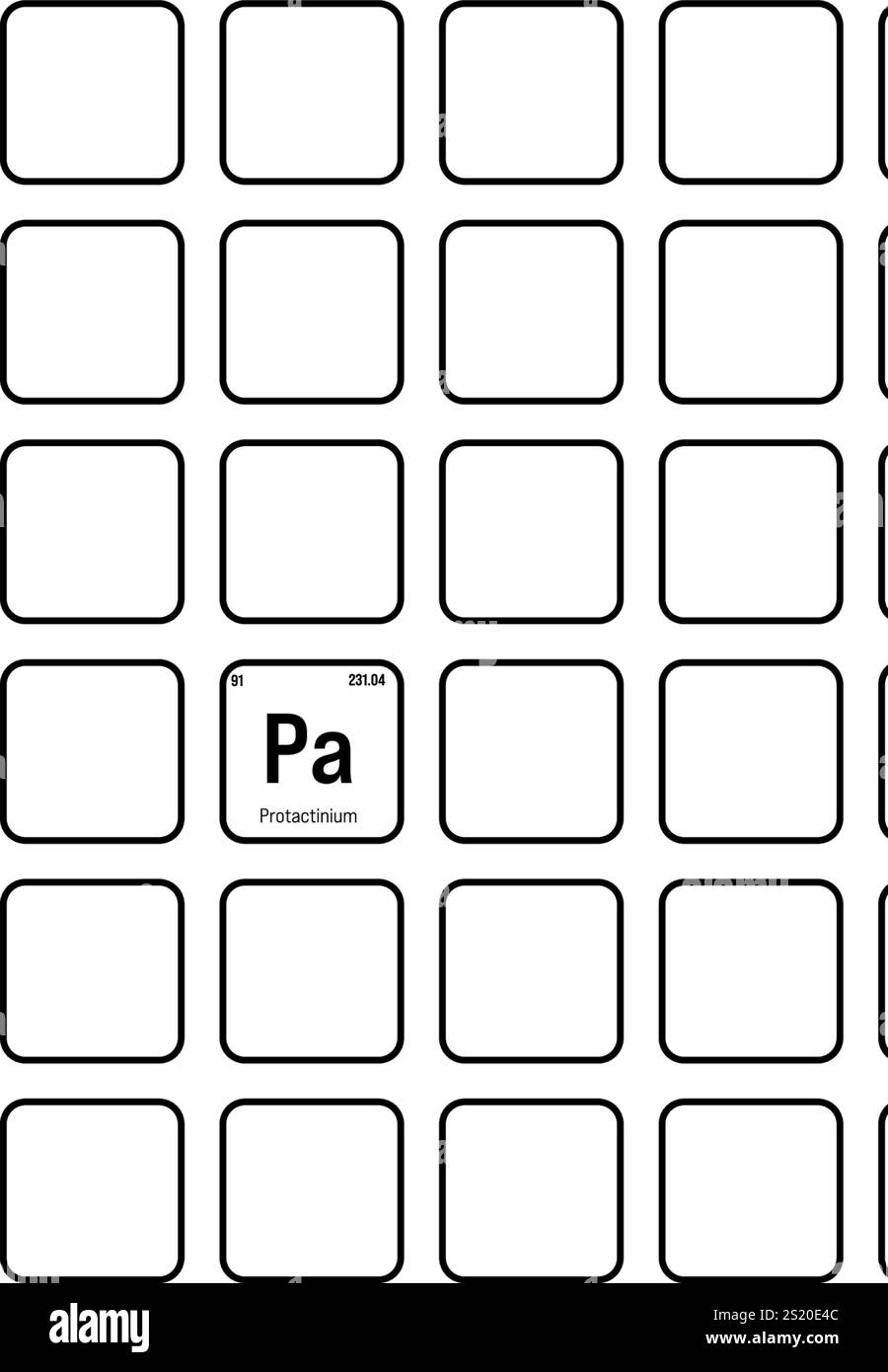 Protactinium, Pa, periodic table element with name, symbol, atomic ...