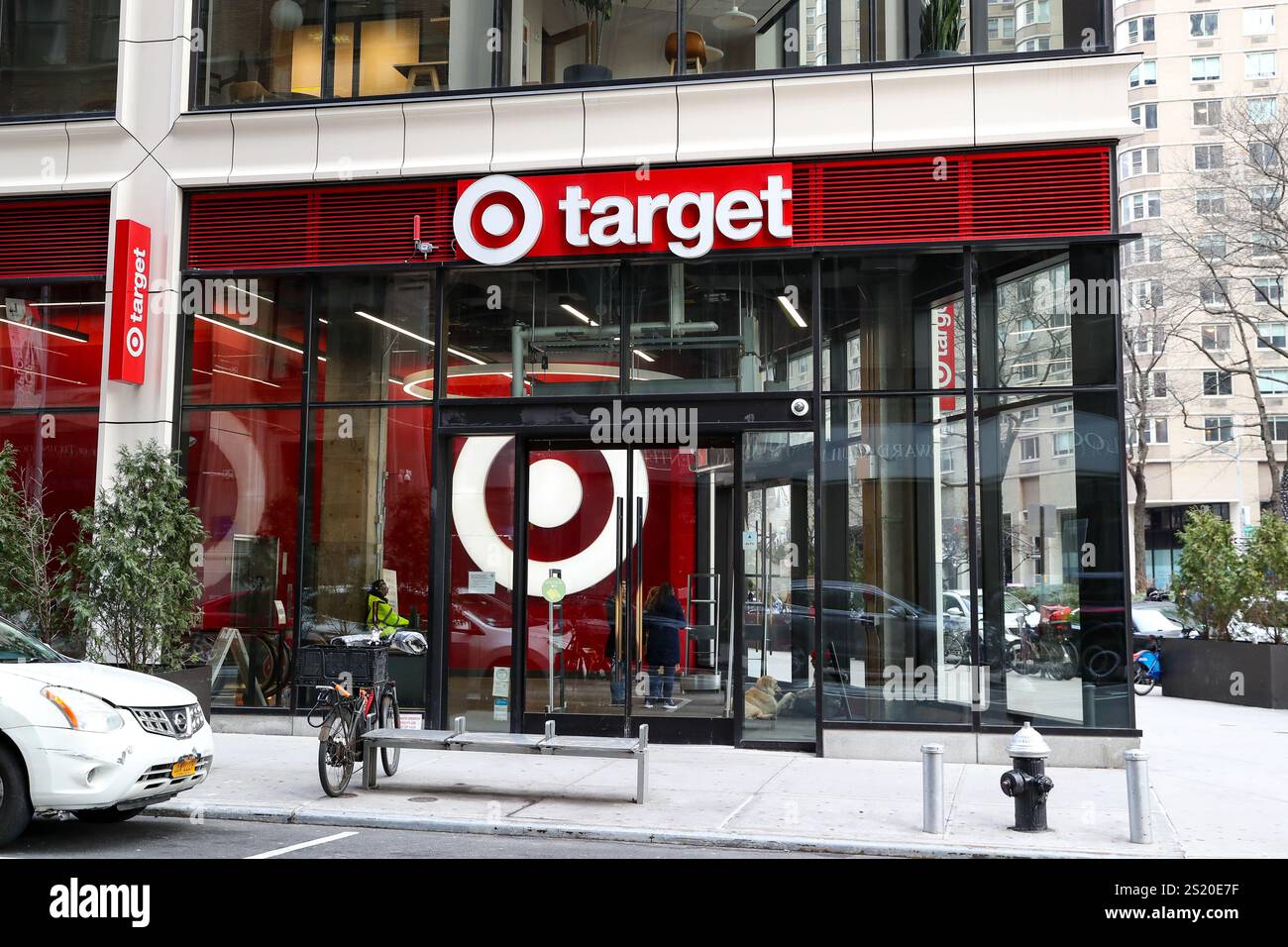 The Target logo is seen on the facade of a Target store at 61st Street ...