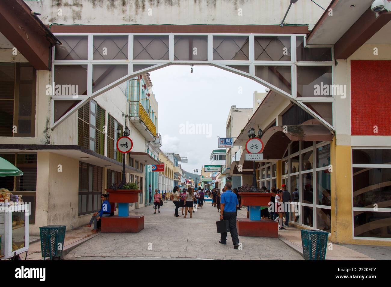 The entrance gate to boulevard in downtown Holguin, Cuba Stock Photo ...