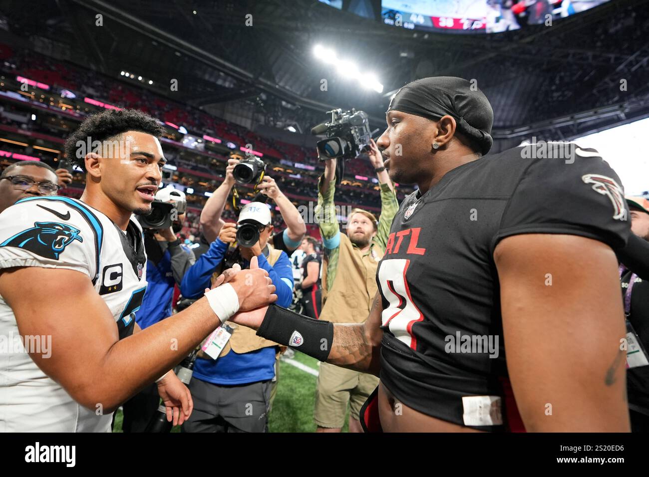 Carolina Panthers quarterback Bryce Young and Atlanta Falcons ...
