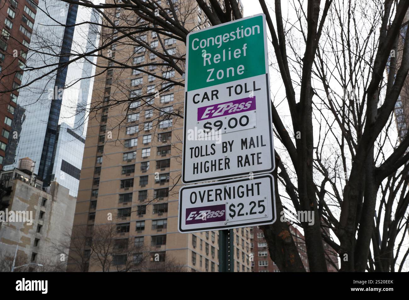 A congestion pricing sign seen on Columbus Avenue in New York City. New ... A congestion pricing sign seen on Columbus Avenue in New York City. New ...