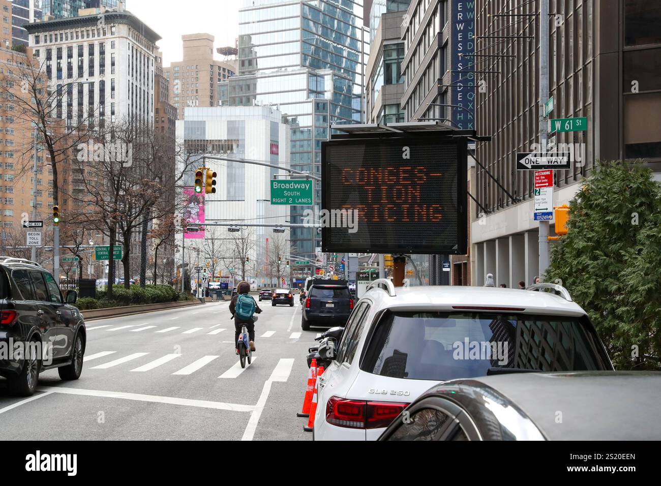 A congestion pricing sign seen Broadway at 61st Street in New York City ... A congestion pricing sign seen Broadway at 61st Street in New York City ...