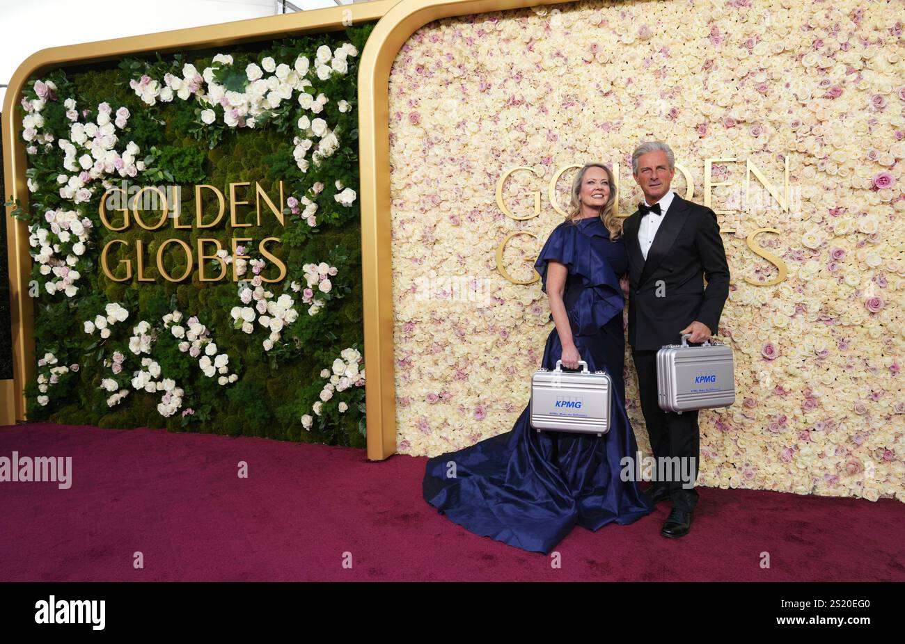 KPMG representatives arrive at the 82nd Golden Globes on Sunday, Jan. 5 ...