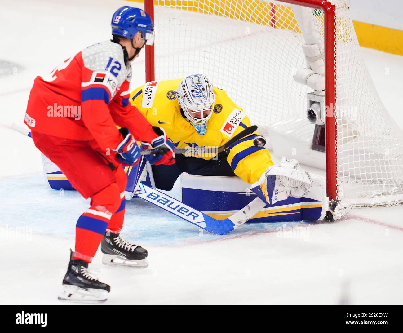Ottawa, Canada. 05th Jan, 2025. Czechia forward Eduard Sale (12) scores ...
