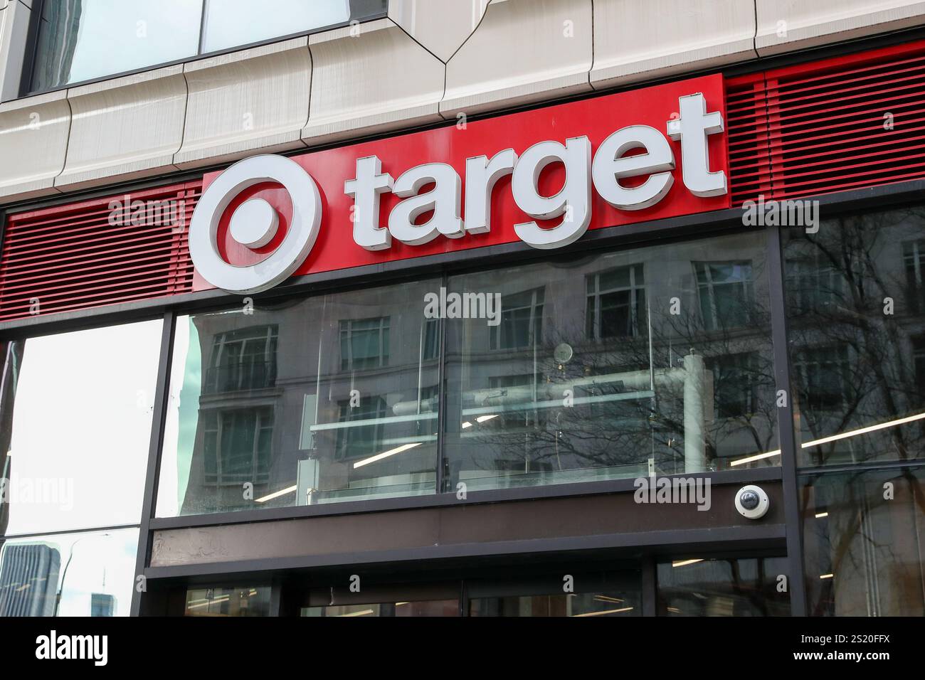 New York, USA. 5th Jan, 2025. The Target logo is seen on the facade of ...