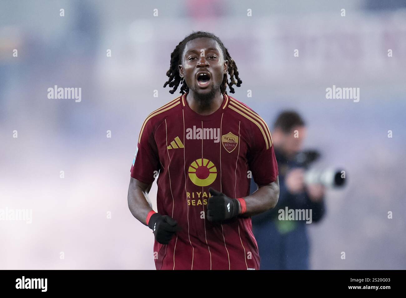 Rome, Italy. 05th Jan, 2025. Manu Kone' of AS Roma celebrates the ...