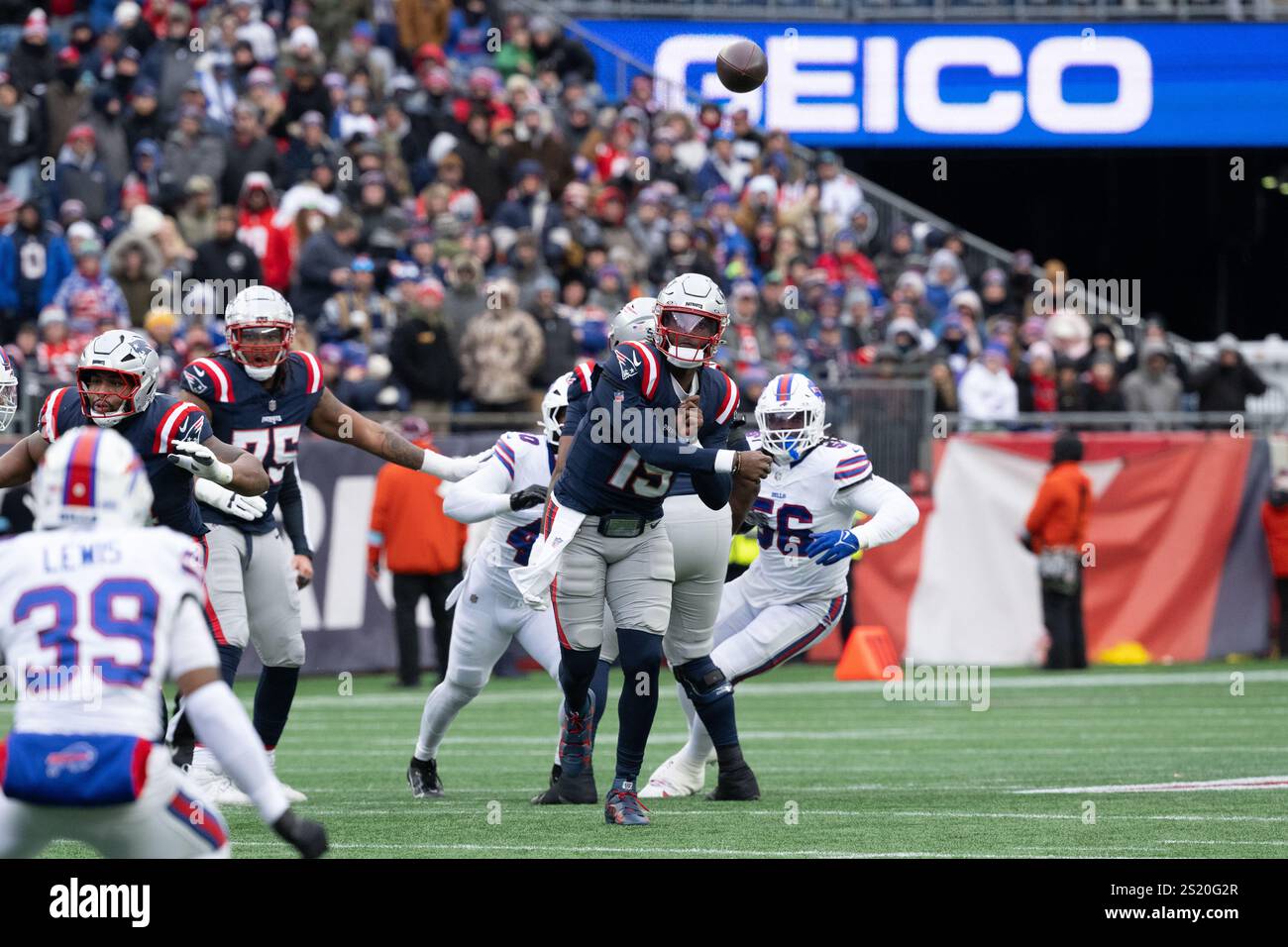January 5, 2025: New England Patriots quarterback Joe Milton III (19 ...