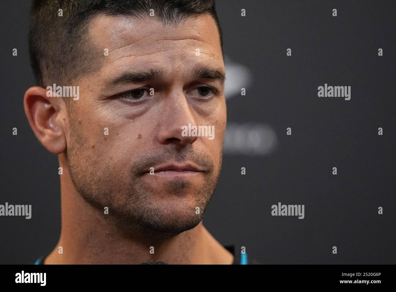 Carolina Panthers head coach Dave Canales speaks after an NFL football ...