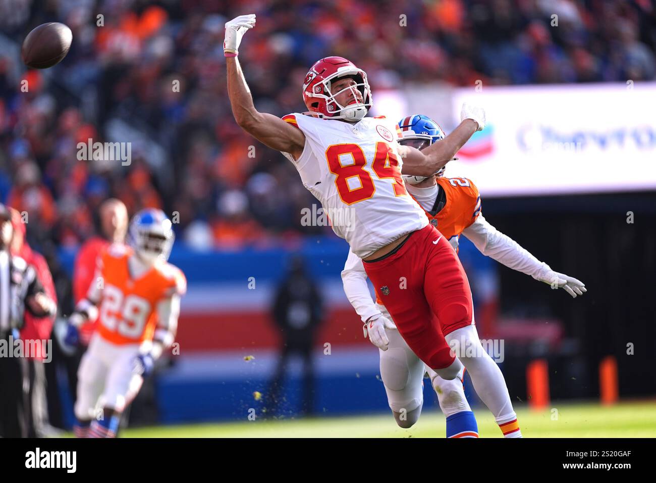Kansas City Chiefs wide receiver Justin Watson (84) is unable to catch ...