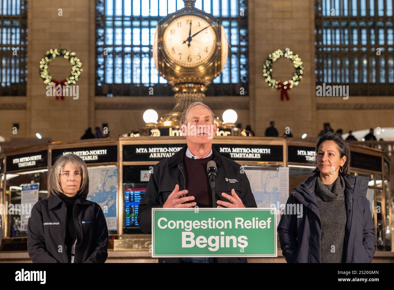 MTA Chair and CEO Janno Lieber holds a media availability following the ...
