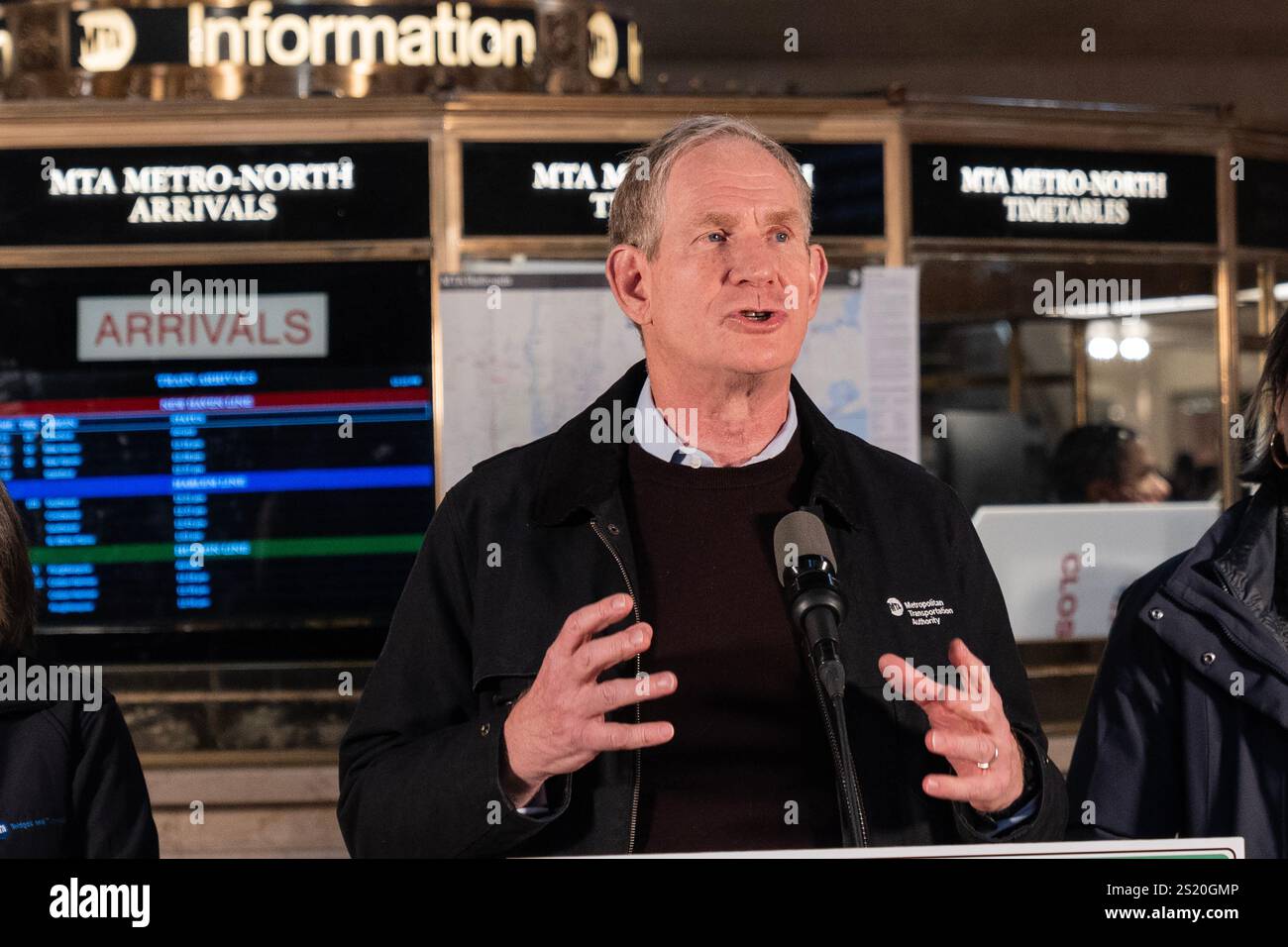 MTA Chair and CEO Janno Lieber holds a media availability following the ...