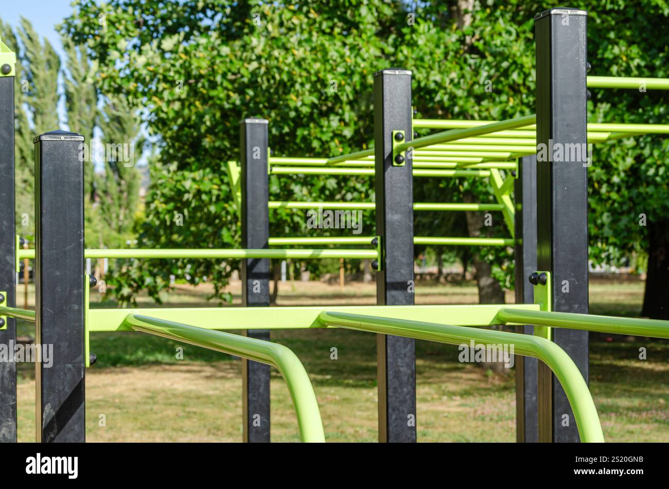 detail of an exercise apparatus in a bio-healthy park Stock Photo - Alamy