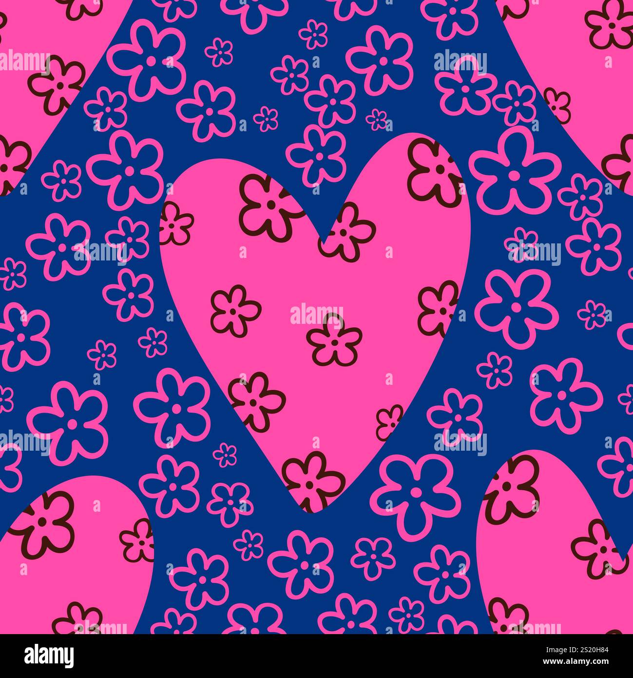 Valentine love hearts seamless 14 February pattern for wrapping paper ...