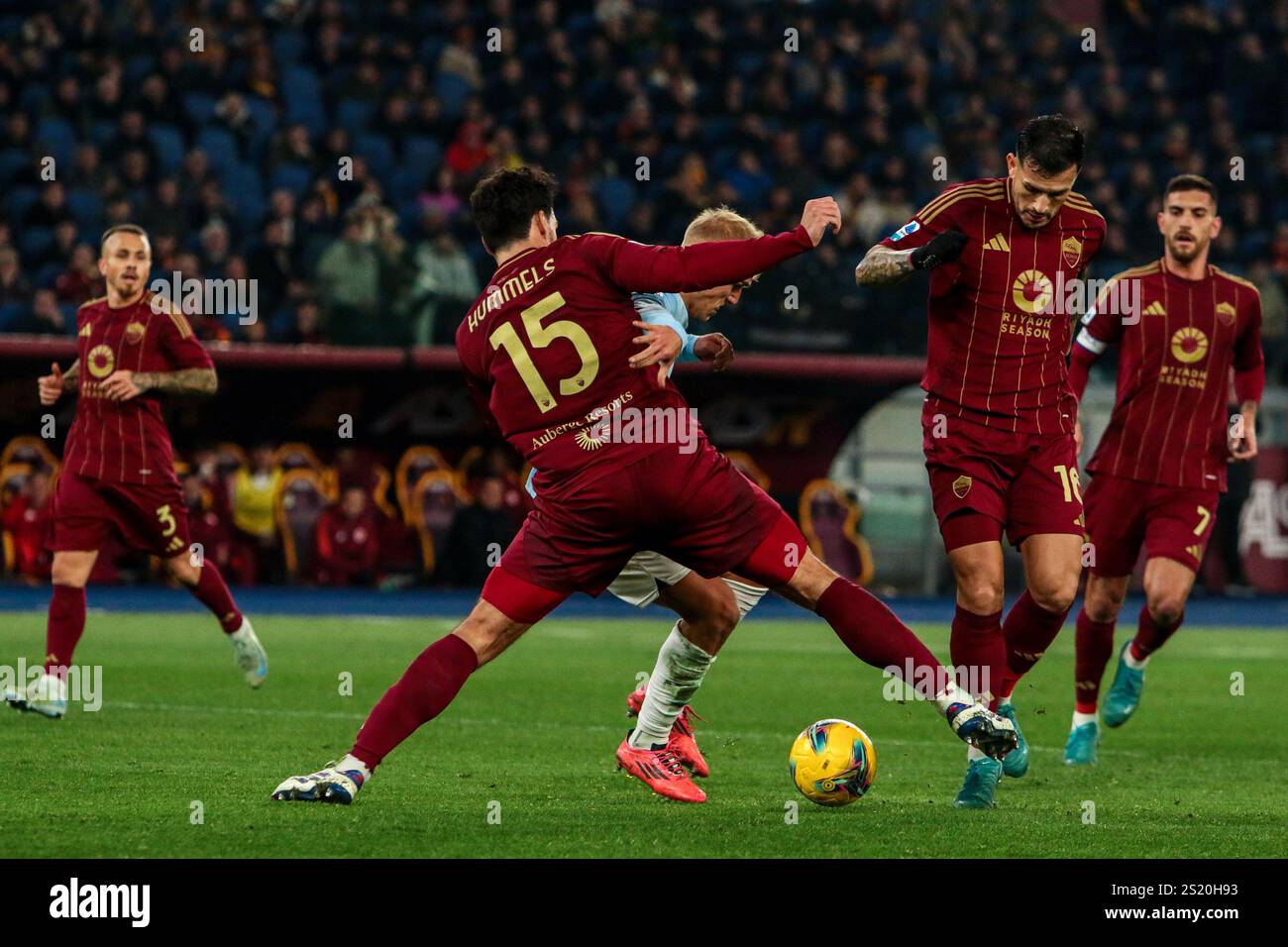Rome, Italy. 05th Jan, 2025. Mats Hummels of AS Roma and Gustav Isaksen ...