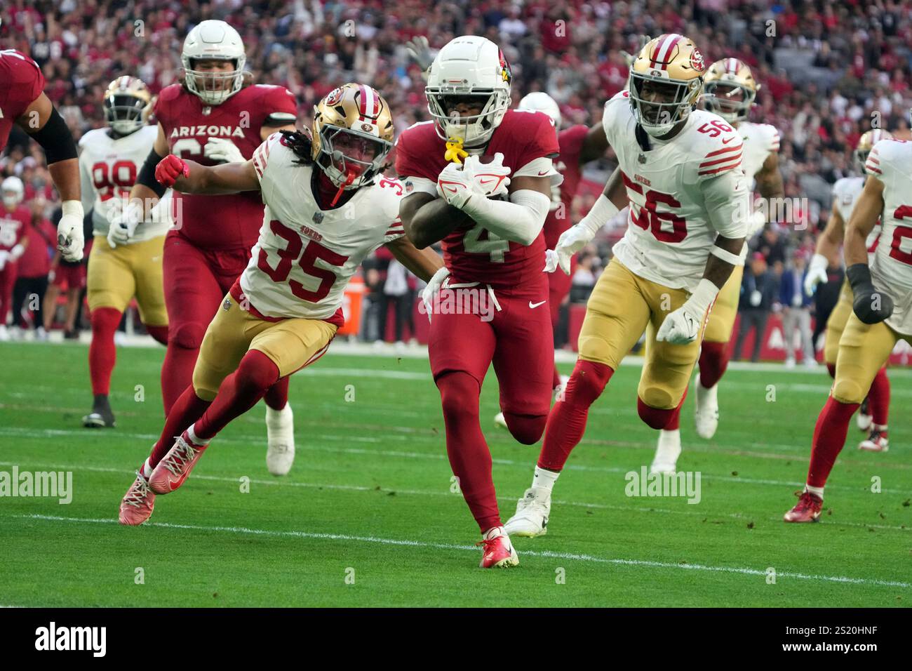 Arizona Cardinals wide receiver Greg Dortch (4) runs past San Francisco ...