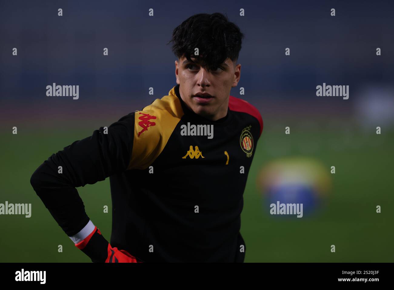 5 JANUARY 2025 - Egypt, Cairo: goalkeeper AMENALLAH MEMMICHE of Esperance Tunis looks on ...