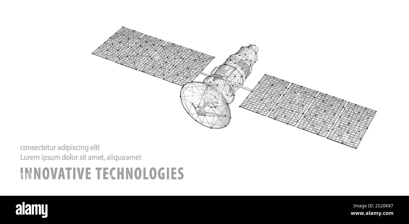 Satellite isolated on white. Space exploration, GPS technology ...