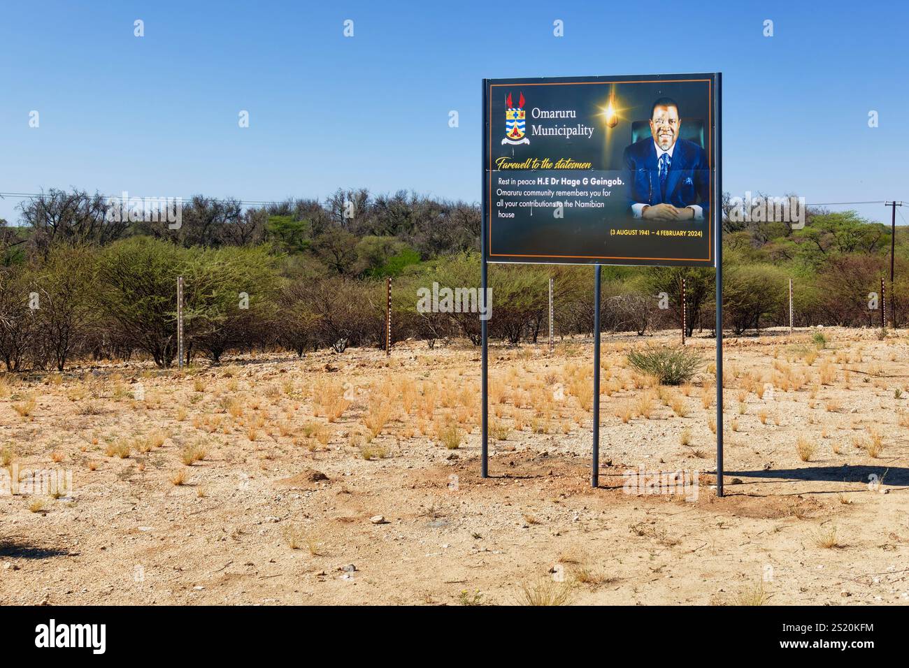 Omaruru: At the entrance to the town there is a sign in memory of ...