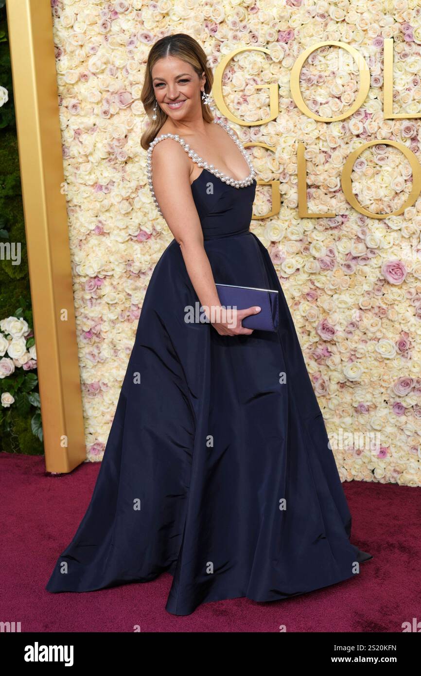 Abby Elliott arrives at the 82nd Golden Globes on Sunday, Jan. 5, 2025 ...