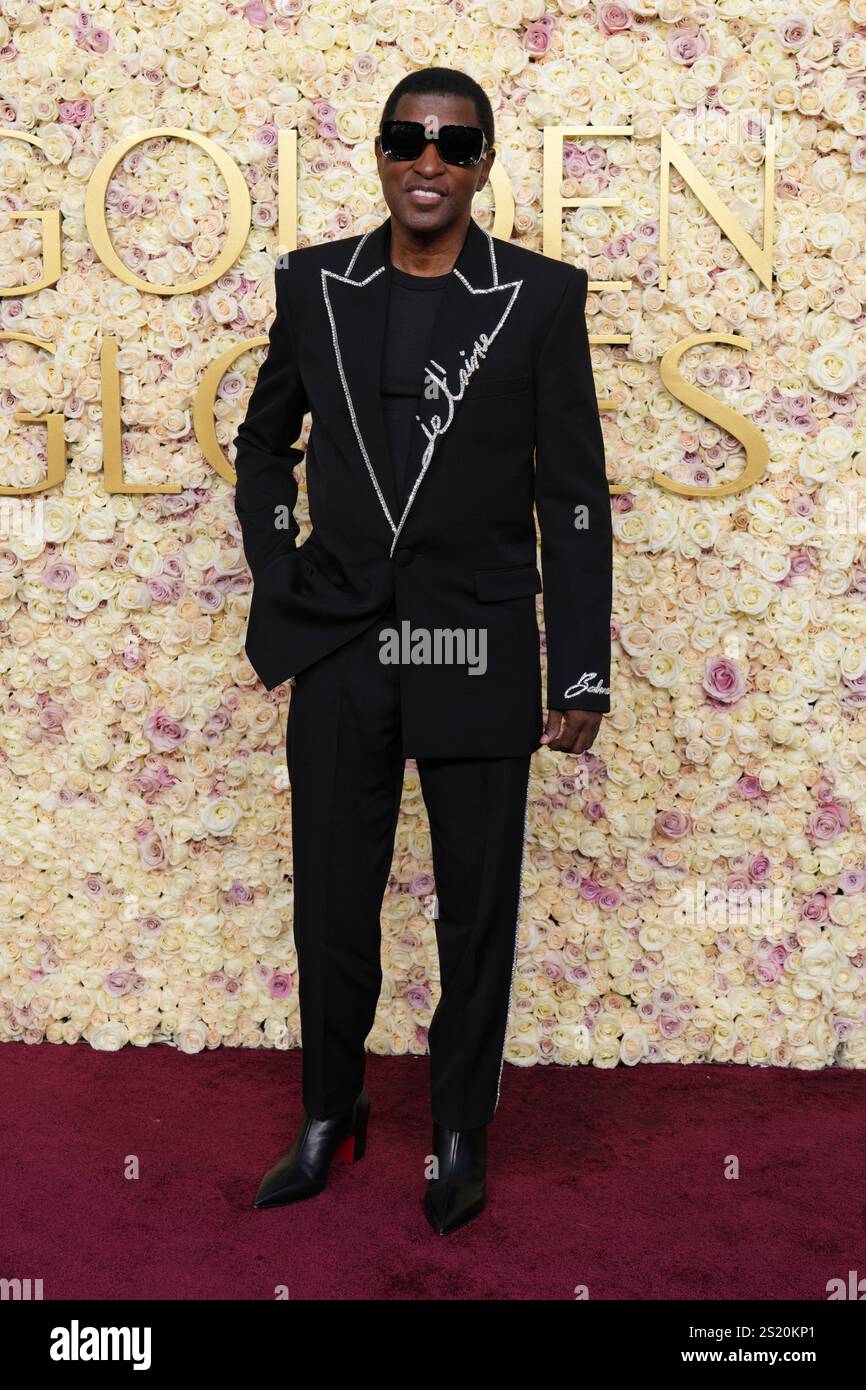 Babyface arrives at the 82nd Golden Globes on Sunday, Jan. 5, 2025, at ...