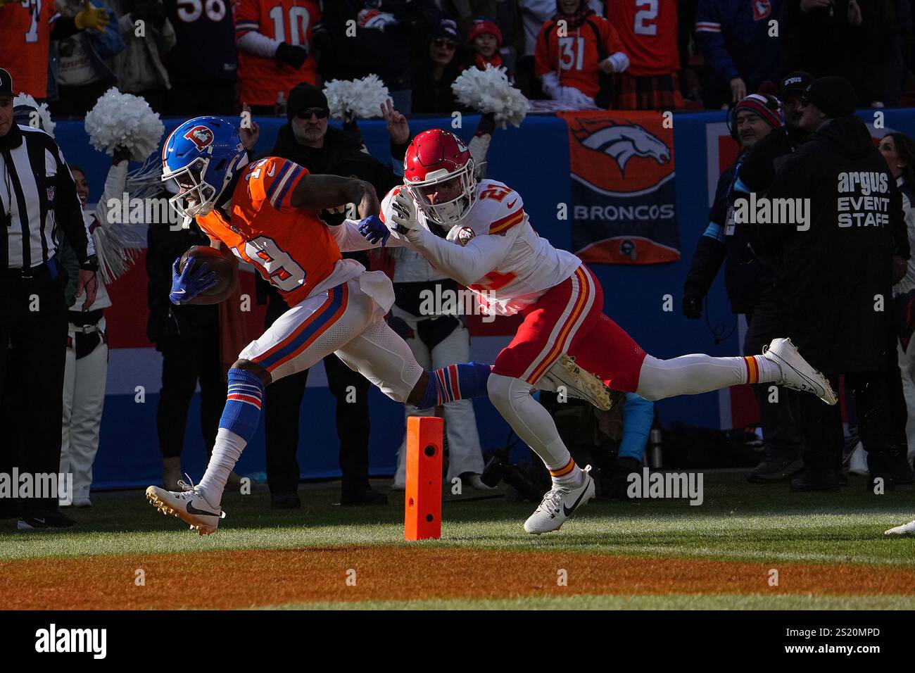 Denver Broncos wide receiver Marvin Mims Jr. (19) catches a touchdown ...