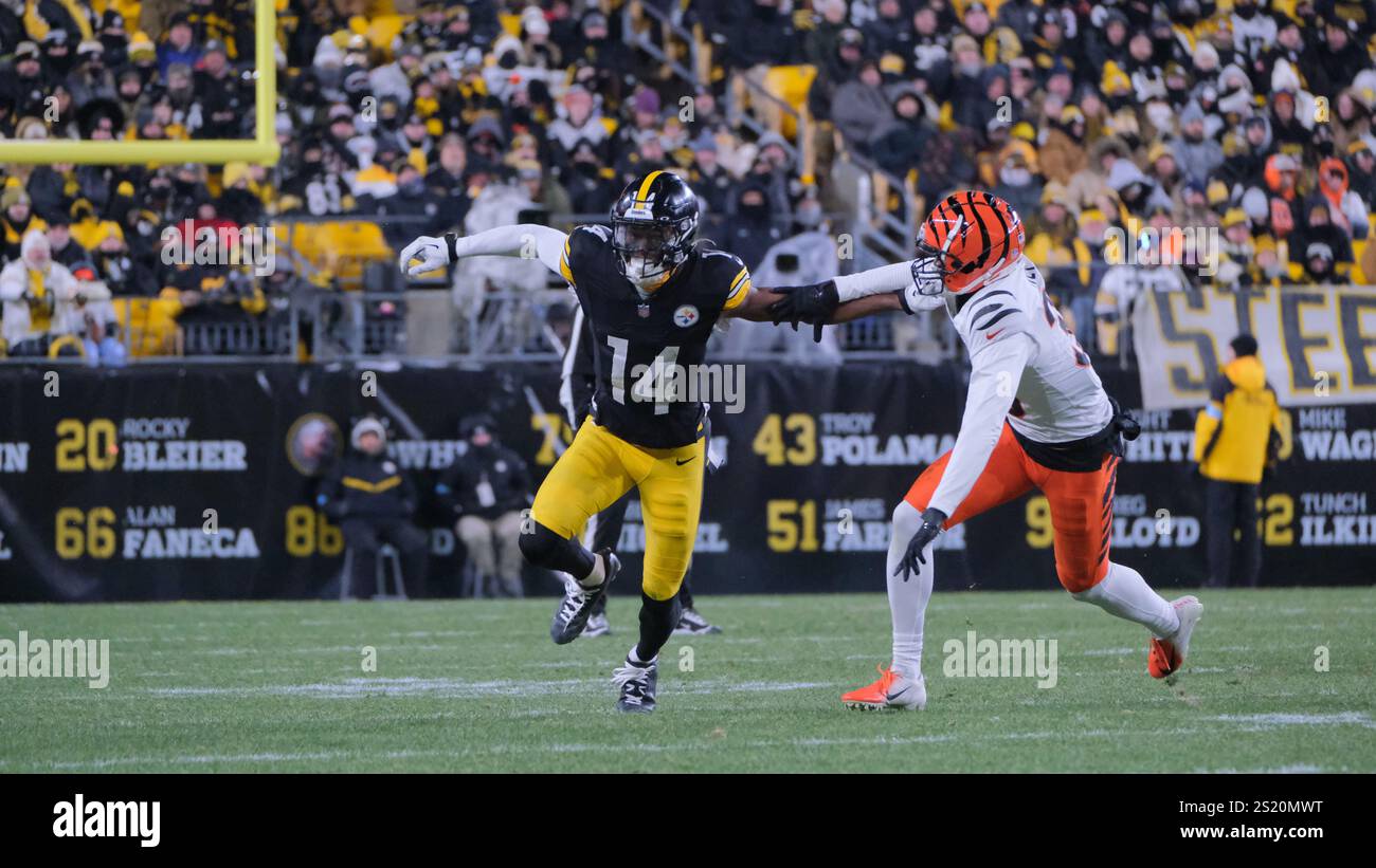 January 04, 2025: George Pickens #14 during the Steelers vs Bengals in ...