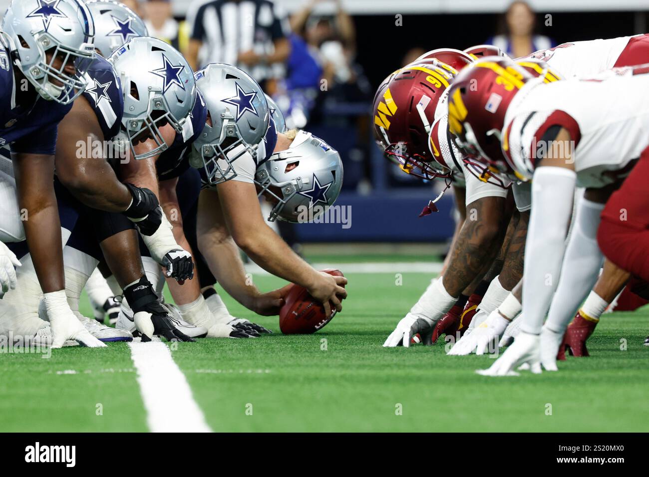 Dallas Cowboys line of scrimmage during a NFL football game against the ...