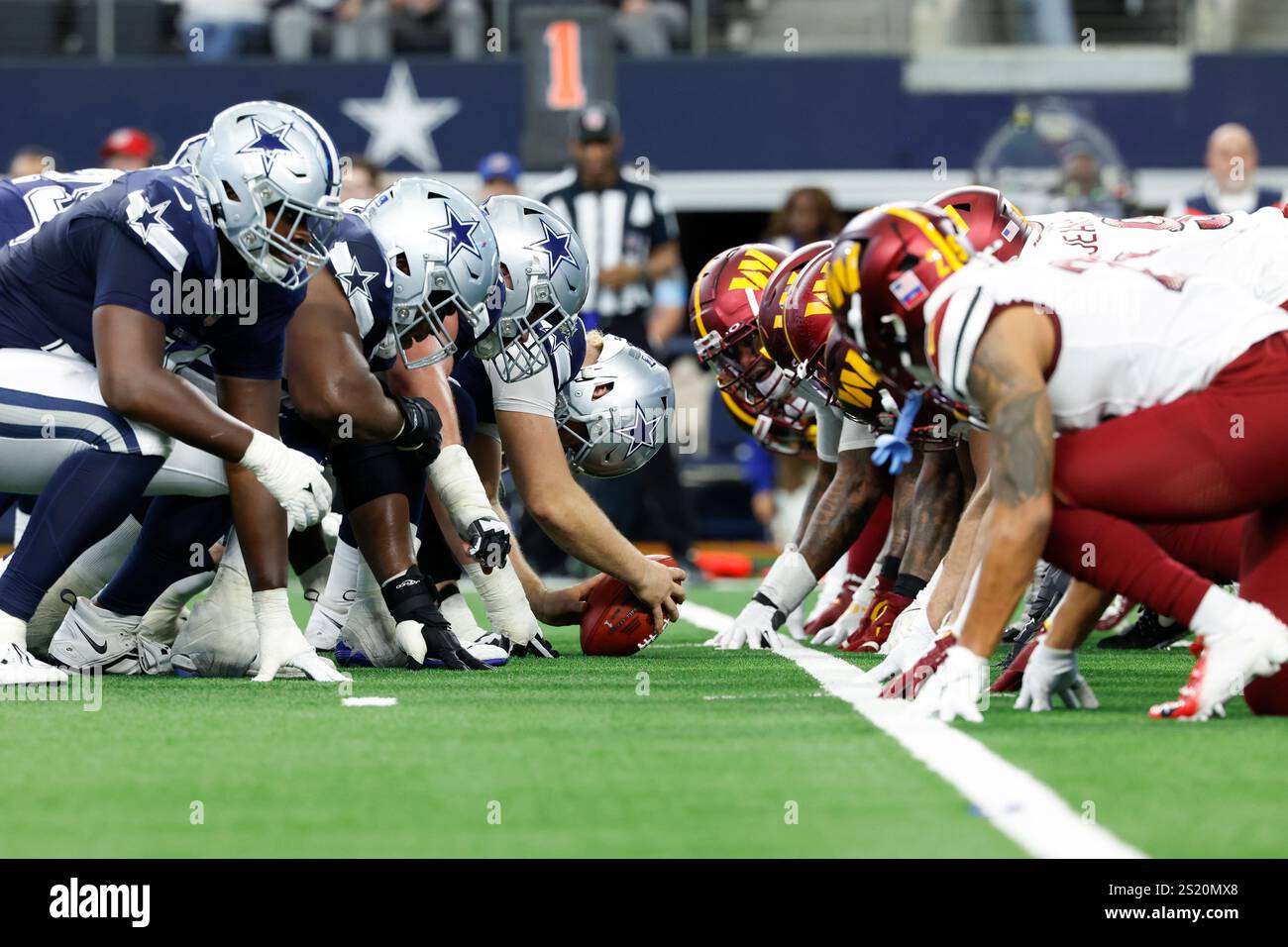 Dallas Cowboys line of scrimmage during a NFL football game against the ...