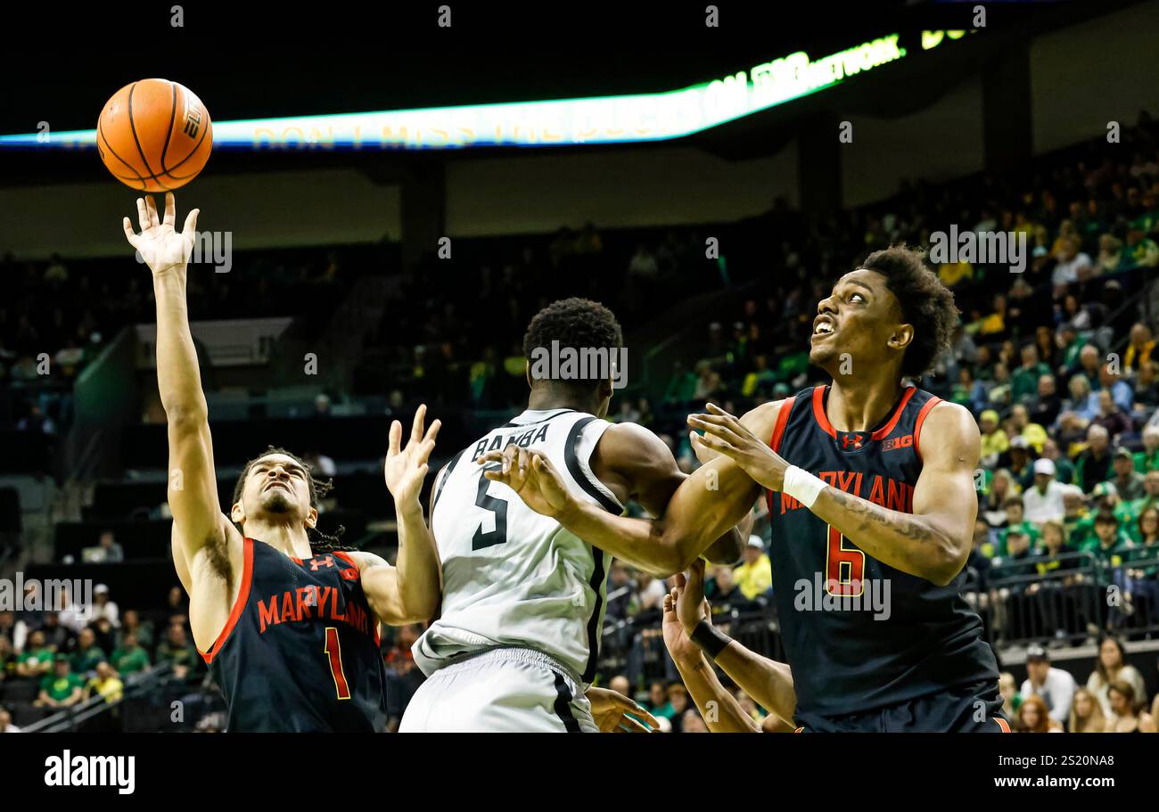 Maryland guard Rodney Rice (1) shoots against Oregon guard TJ Bamba (5 ...